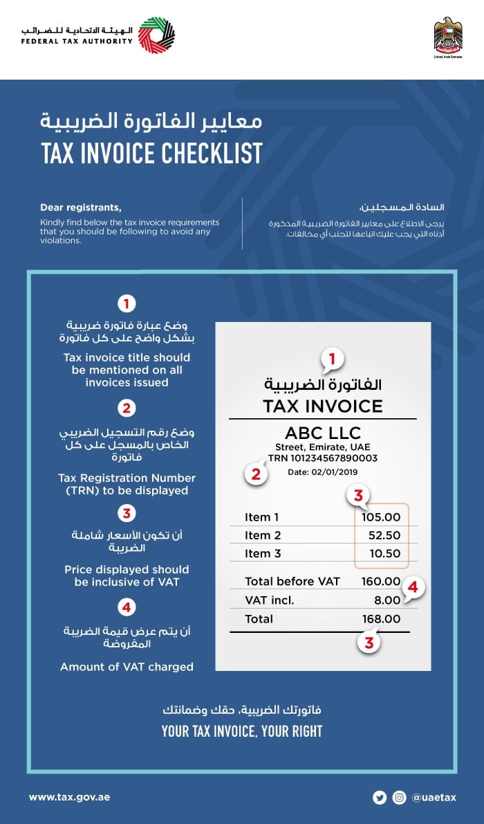 Tax Invoice Format UAE | FTA VAT Invoice UAE - Shuraa Tax