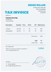 Tax Invoice Under VAT in UAE - Shuraa Tax